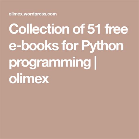 collection of 51 free e books for python programming linguagem de