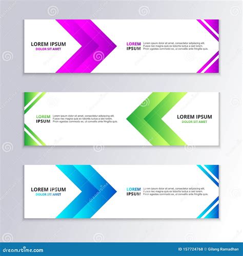 Business Banner Template Gradient Color Modern Layout Web Header Footer Advertising Stock