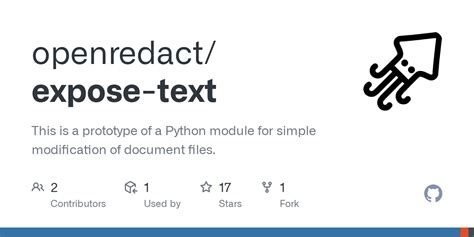 github openredact expose text this is a prototype of a python module