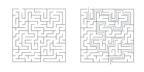 Premium Vector Labyrinth Maze Game Vector Illustration With Solution