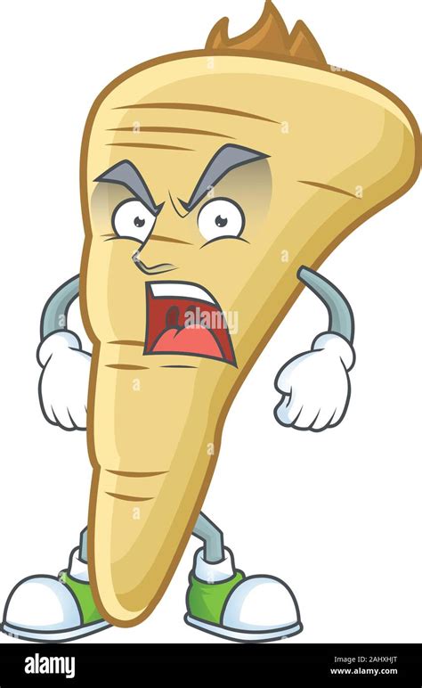 Angry Face Of Parsnip Cartoon Character Style Stock Vector Image And Art Alamy