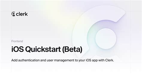 frontend ios quickstart beta