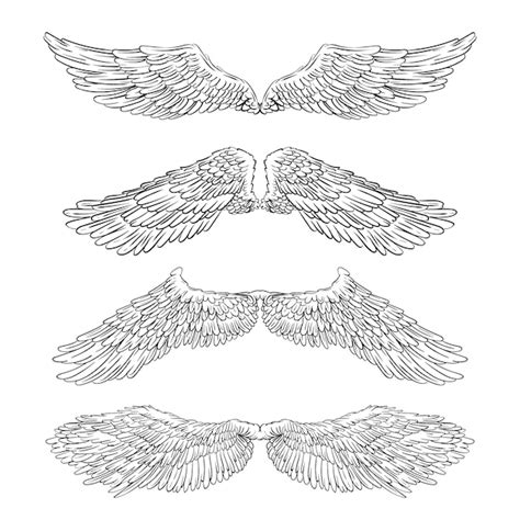 Angel Wings Outline Drawing