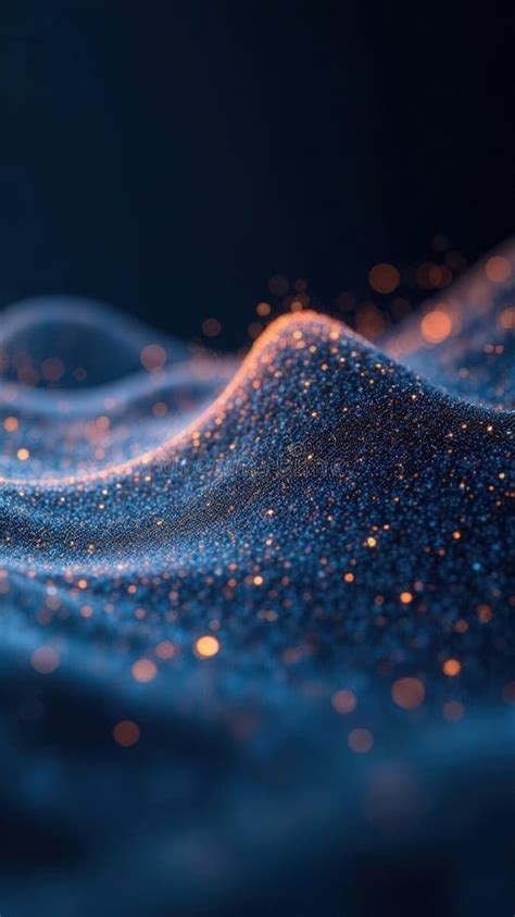 Floating Abstract Data Particles Forming A Wave Minimal Grid Lines Sense Of Digital Motion Ai