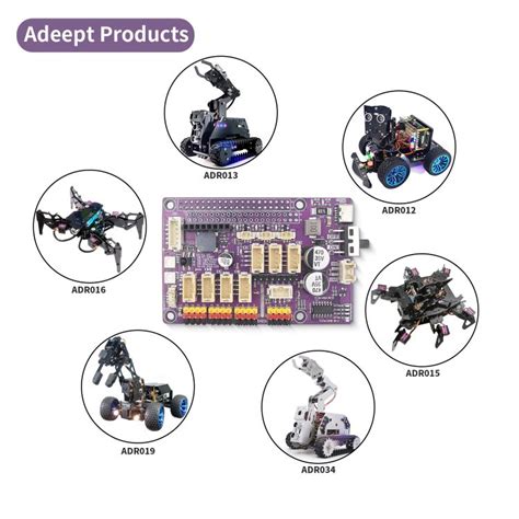 Adeept Robot HAT For Raspberry Pi Expansion Board For Raspberry Pi 5 4B 3B 3B Oz Robotics
