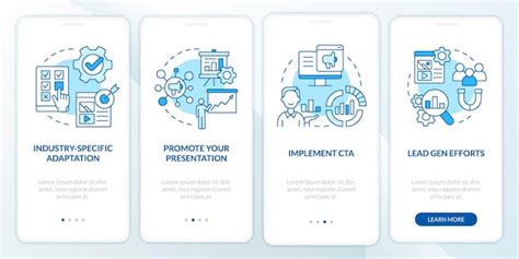 Premium Vector Marketing Case Study Blue Onboarding Mobile App Screen