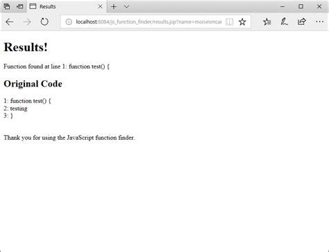Open Source Project Javascript Function Finder Written In Jsp Moisés Cardona