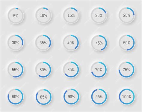 진행률 또는 인포그래픽 요소 로드 중 백분율 3d 아이콘 벡터 그림 프리미엄 벡터