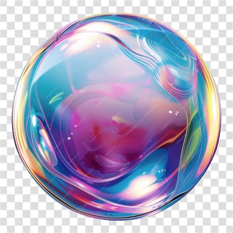 Premium Psd Png Colorful Abstract Iridescent Sphere