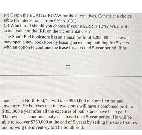 Solved A Graph The EUAC Or EUAW For The Alternatives Chegg Com