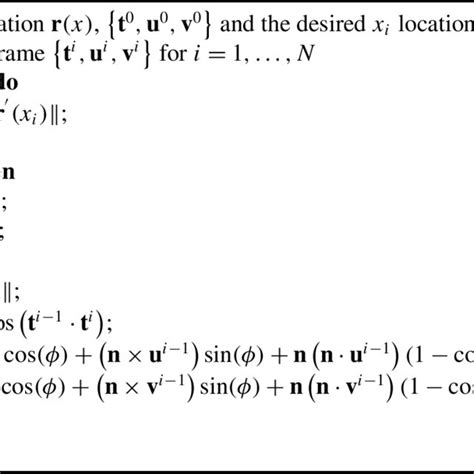 The Bishop Frame For A Selected Number Of Points Along A Spatial Curve Download Scientific Diagram