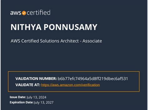 Nithya Ponnusamy On Linkedin Im Happy To Share That Ive Obtained A New Certification Aws