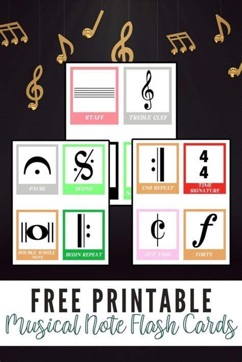 Music Note Flash Cards Printable