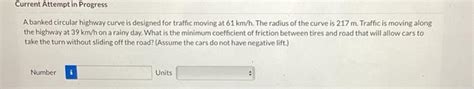 Solved A Banked Circular Highway Curve Is Designed For Chegg