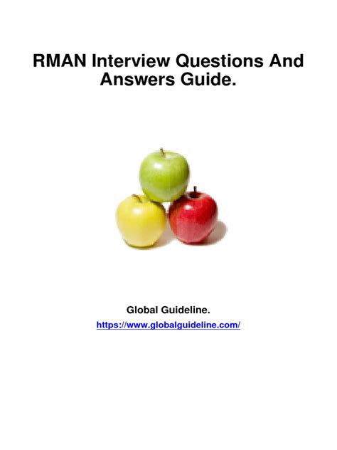 Rman Interview Questions And Answers Guide Global Guideline Pdf