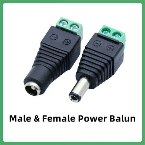 Hikvision Male And Female Dc Socket Adapters Power Supply Male And Female Power Balun Plug