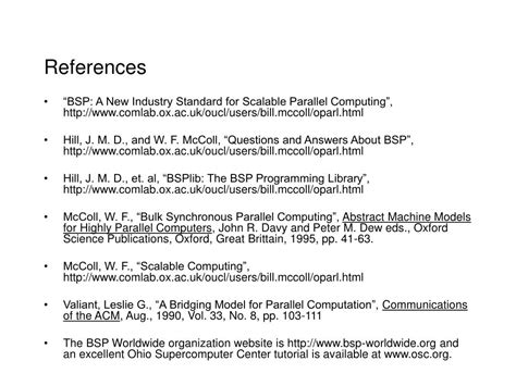 Ppt An Overview Of The Bsp Model Of Parallel Computation Overview