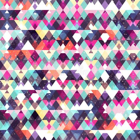Triangle Seamless Pattern Grunge Effect Stock Vector Illustration Of Decorative Back 90270680