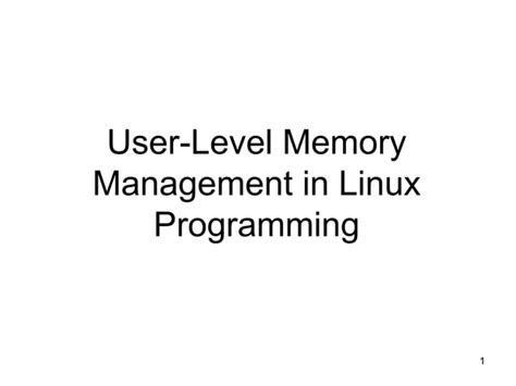 linux memorymanagement ppt