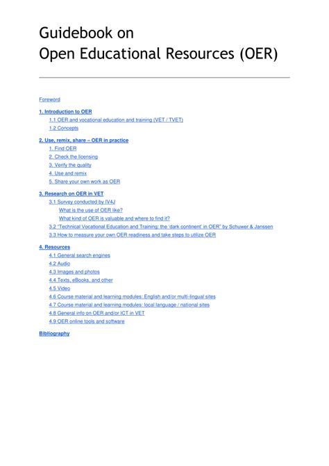 Pdf Guidebook On Open Educational Resources Oer