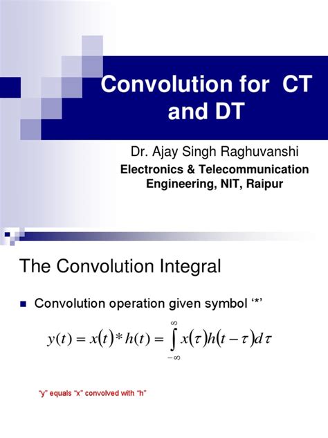 05 Convolution Of Ct And Dt Pdf Convolution Mathematical Analysis