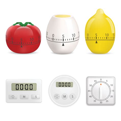 Kitchen Timer Mockup Set Realistic Style 8997342 Vector Art At Vecteezy