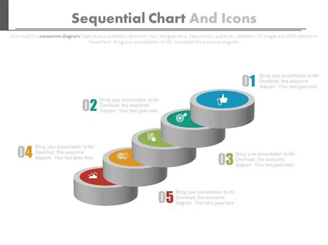 Use Five Staged Sequential Chart And Icons For Financial Management
