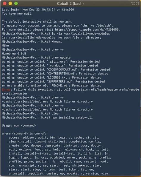 Mac Os Catalina Cant Install Gatsby Or Update Homebrew Rgatsbyjs