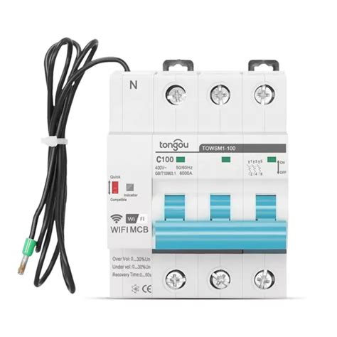 Interrupteur Wifi Din Rail Tuya Mcb Intelligent Synchronisation