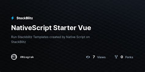 nativescript starter vue stackblitz