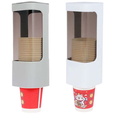 Adhesive Wall Mounted Pp Small Water Cup Dispenser Dust Proof Design