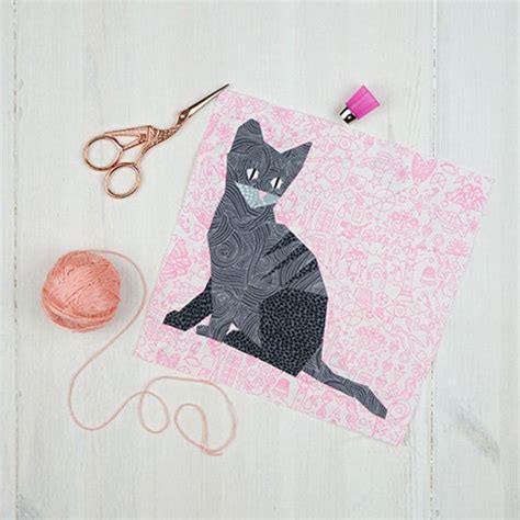 Cat Quilt Block Pattern PDF Instant Download Patchwork Etsy