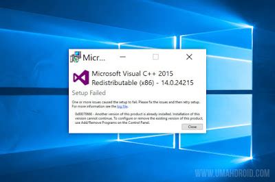 Solusi Gagal Install Microsoft Visual C Redistributable Umahdroid