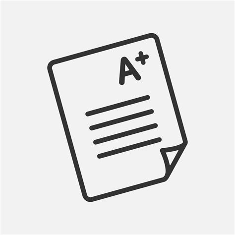 Test Exam Paper With A Plus Report Icon Isolated Flat Design Vector