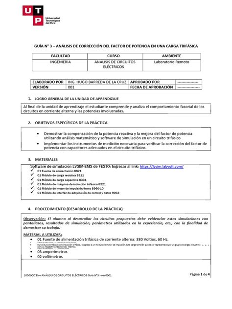 Guia N°3 100000i73n Análisis De Circuitos Eléctricos Lvsim Pdf Energia Electrica Condensador