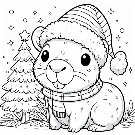 Capibara Navidad Dibujo Capybara Para Colorear Capibaras Para
