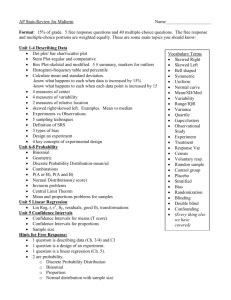 AP Statistics Midterm Review Study Guide Practice