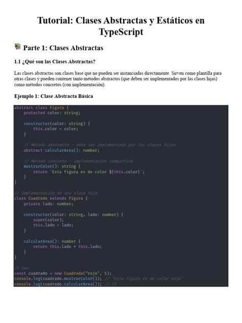 Guía Teórico Clases Abstractas Typescript Pdf Ciencias De La