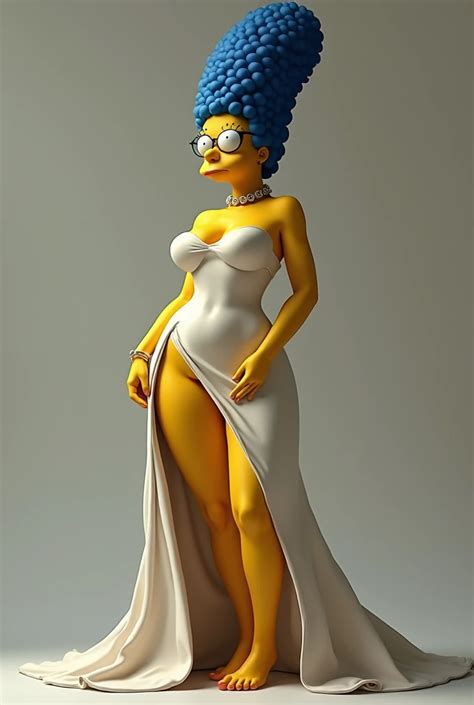 Create Marge Simpson Tight Dress Leg Opening Bare Thigh Whole Body