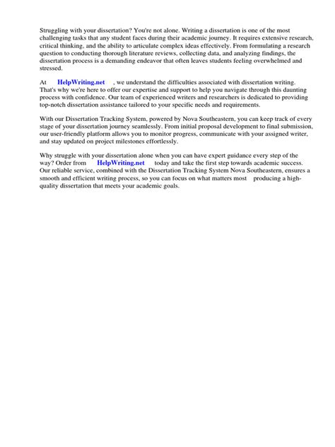 Dissertation Tracking System Nova Southeastern Pdf