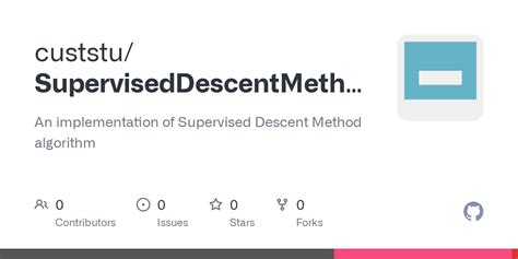 Github Custstusuperviseddescentmethod An Implementation Of