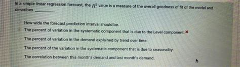 In A Simple Linear Regression Forecast The R2 Value