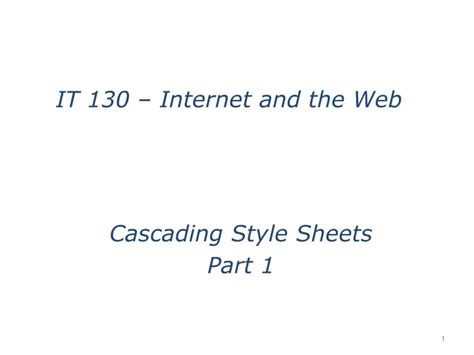 Ppt Cascading Style Sheets Part 1 Powerpoint Presentation Free