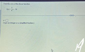 Answered Find The Zero Of The Linear Function Bartleby