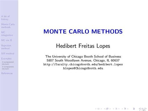 PDF MONTE CARLO METHODS Hedibert Freitas Lopeshedibert Org Uploads