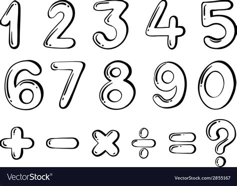 different numerical figures royalty free vector image
