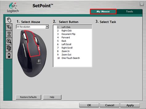 My Vx Revolution Cannot Be Customized Using Logitech Software Setpoint