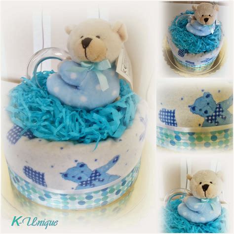 Торта от памперси и подаръци за бебе K Unique Торта от памперси за момче