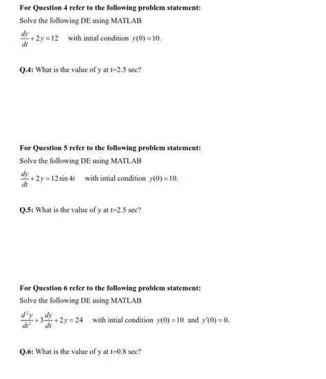 solved for question 4 refer to the following problem