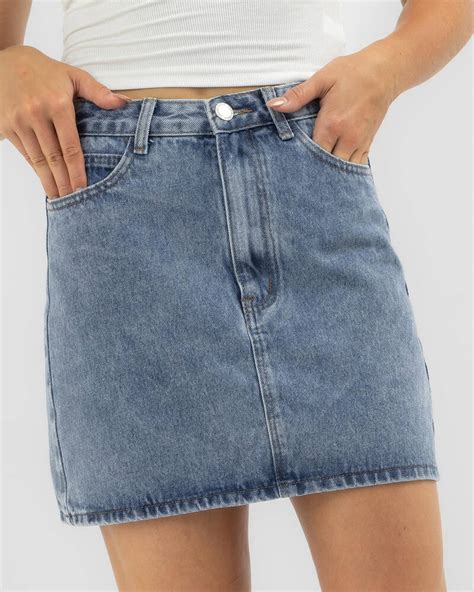 Shop Country Denim Nellie Denim Skirt In Dark Blue Fast Shipping